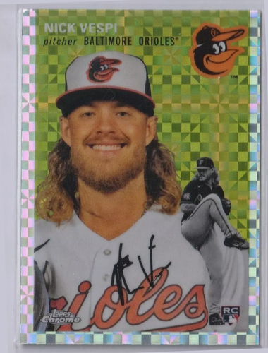 2023 Topps Chrome Platinum Anniversary #91 Nick Vespi X-Fractor Orioles ...