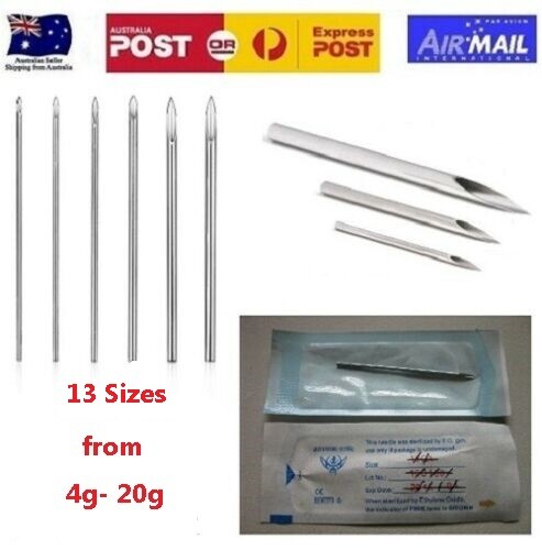 2 x Body Piercing Needles Individually Packaged And Sterilized Sizes ...