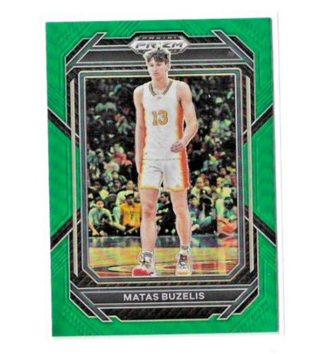 Matas Buzelis 2023-24 Prizm Draft Picks Green Prizm Refractor Rookie RC ...