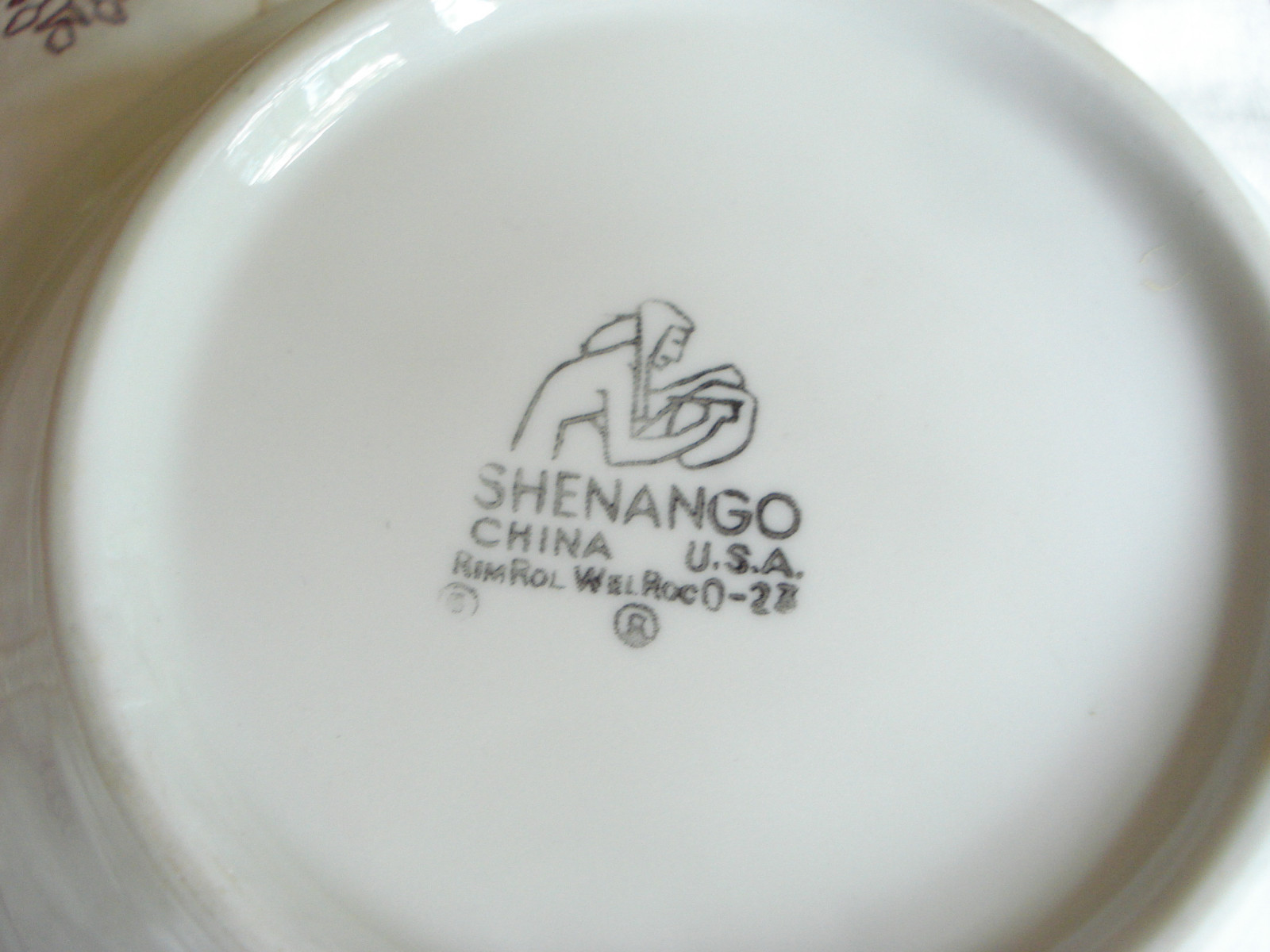 Vintage Shenango China SPRAYMIST GREEN RimRol WelRoc Cereal Soup Bowl ...