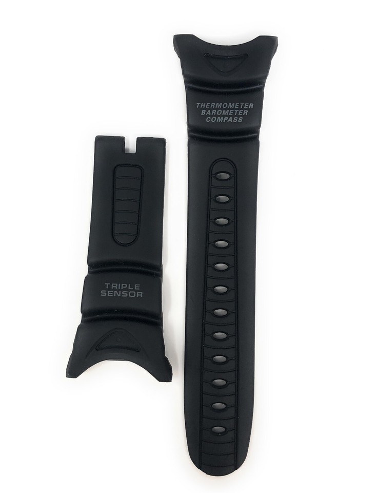 Casio 16mm Sea Pathfinder-Black-Triple Sensor SPF40 Watch Band Black ...