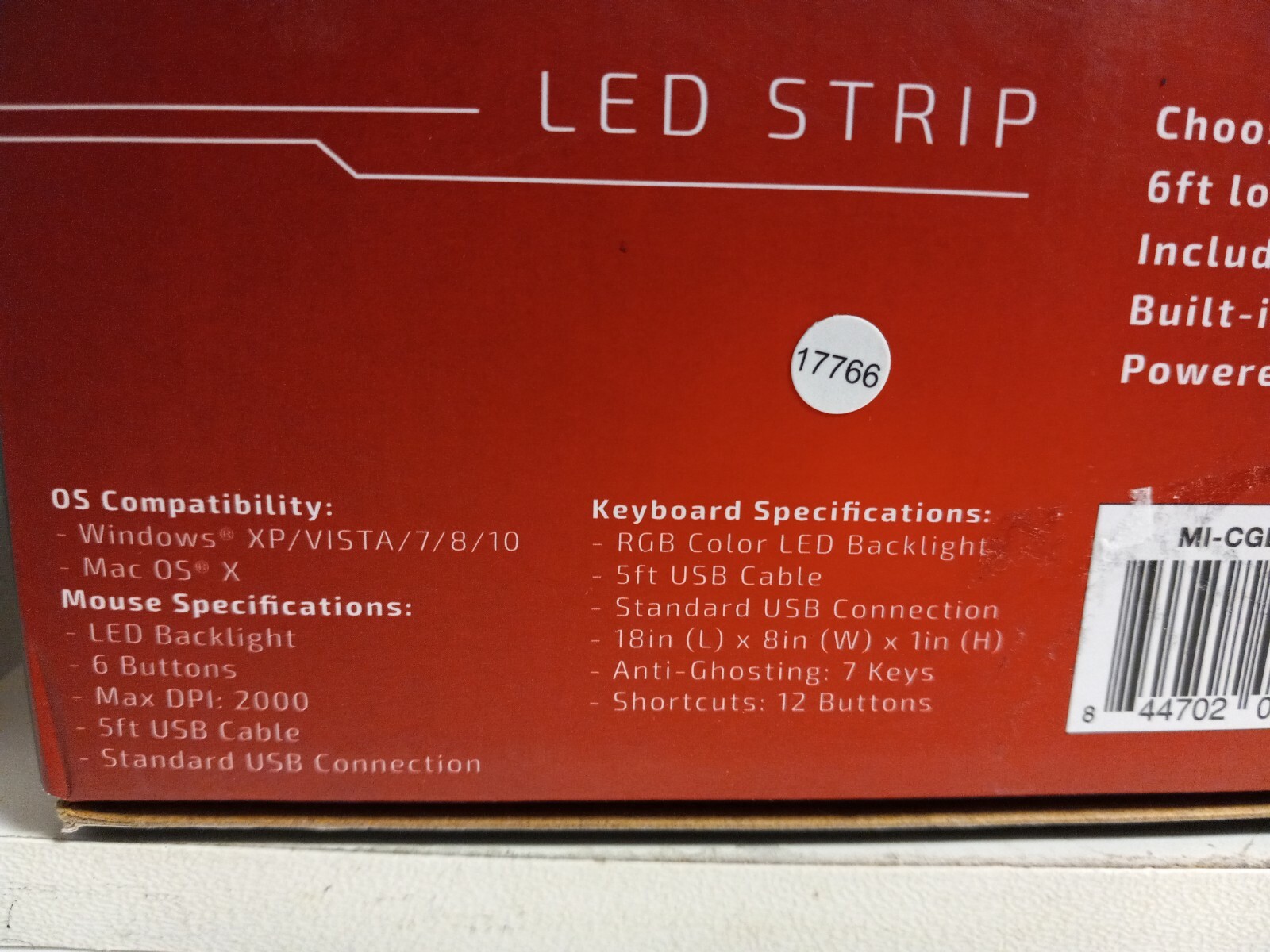 EVO Core Gaming Kit 3 in 1 LED Glow Pack Keyboard Mouse Strip Light for ...