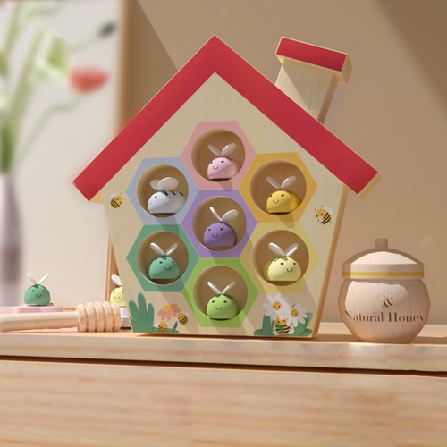 Beehive Games Wooden Toys Puzzle Early Education Wooden Bees Hive ...