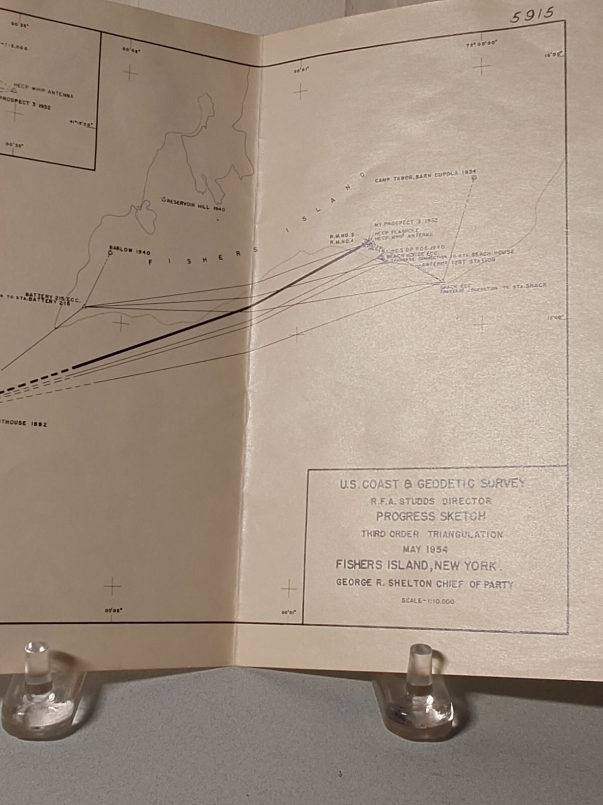 U.S. Coast & Geodetic Survey Map Fisher's Island N.Y. 1954 | eBay