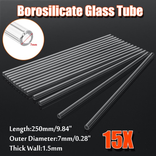 15PCS 7mm OD Pyrex Glass Tubes Borosilicate Glass Blowing Tubing Clear ...
