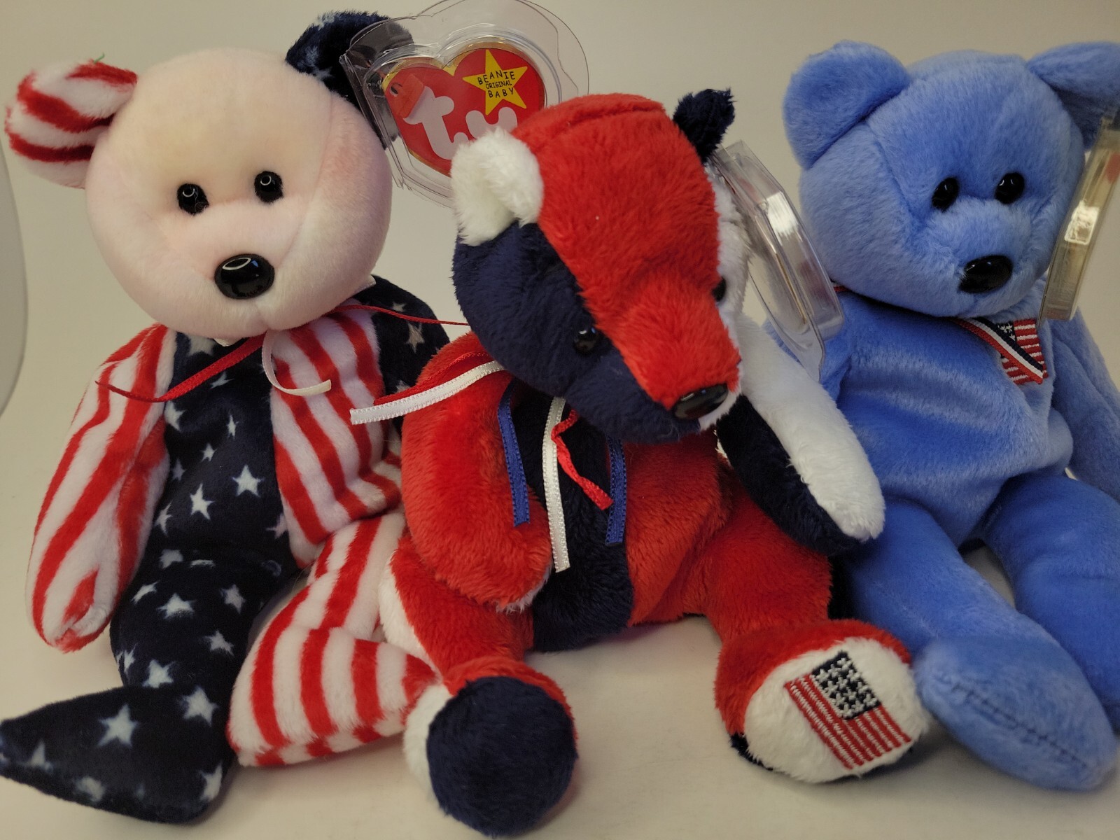 Ty Beanie Baby Patriot Flag on Foot Plush Bear May 29 2000 Spangle, and ...