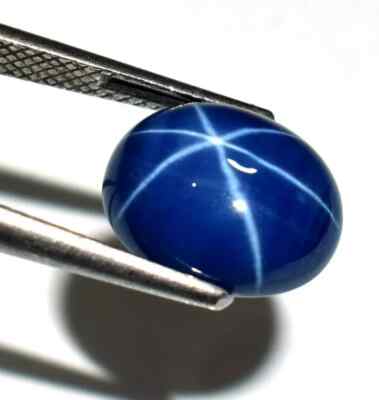 Natural Blue Star Sapphire 5.00 Ct Certified Oval Cabochon Loose ...