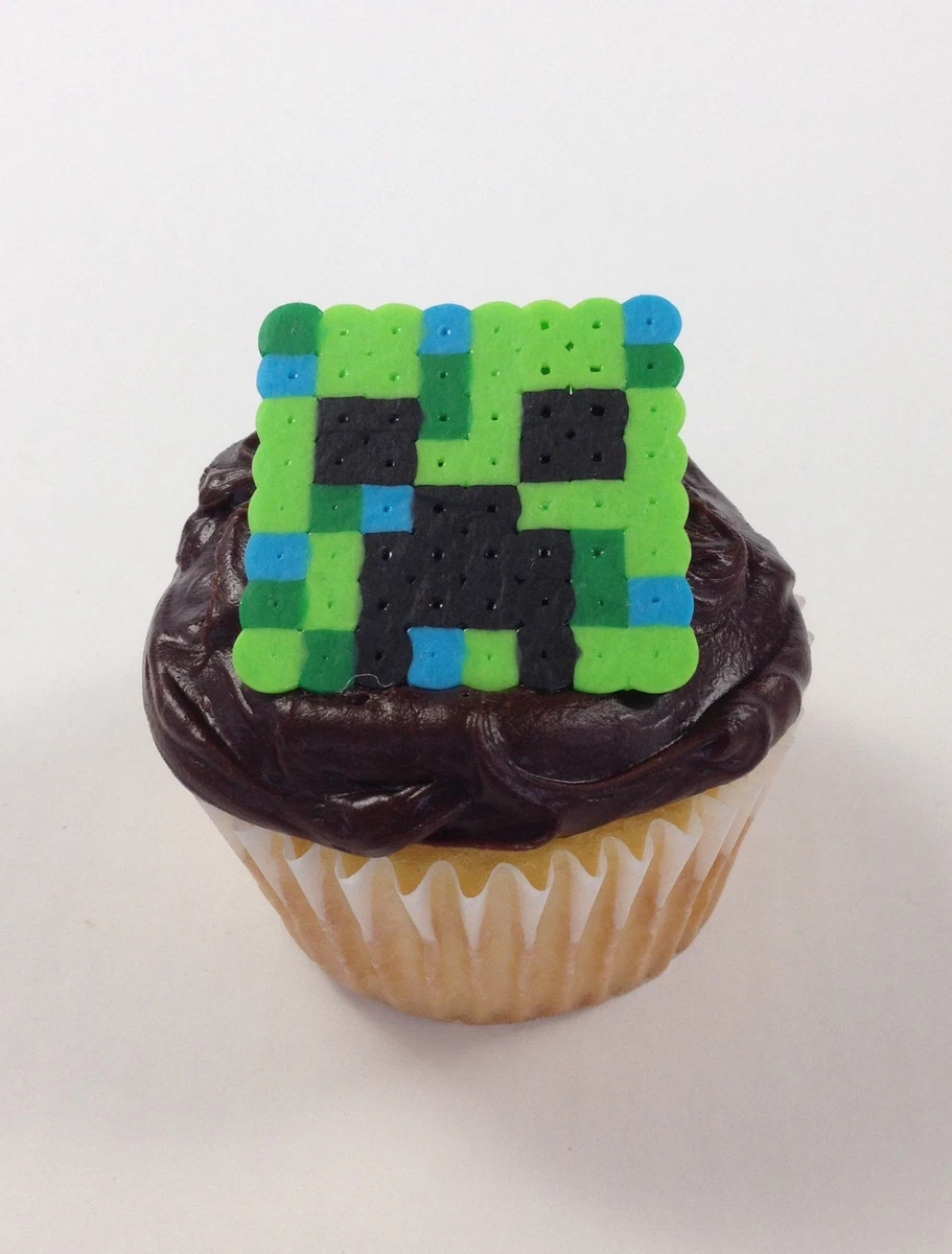 Minecraft Creeper Cupcake Toppers