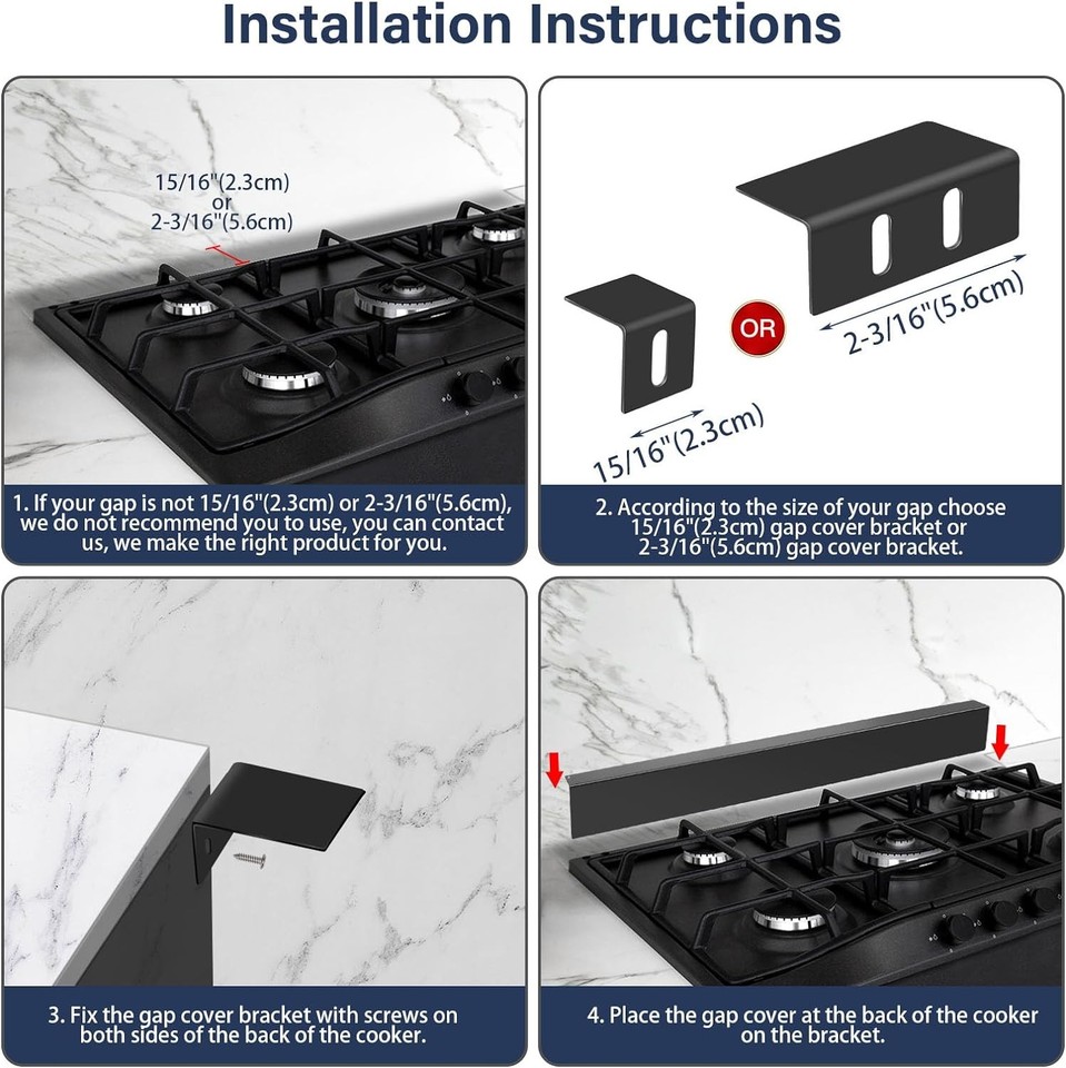 30" Slide-In Range Rear Filler Kit,Stove Gap Filler Strip, Stainless ...