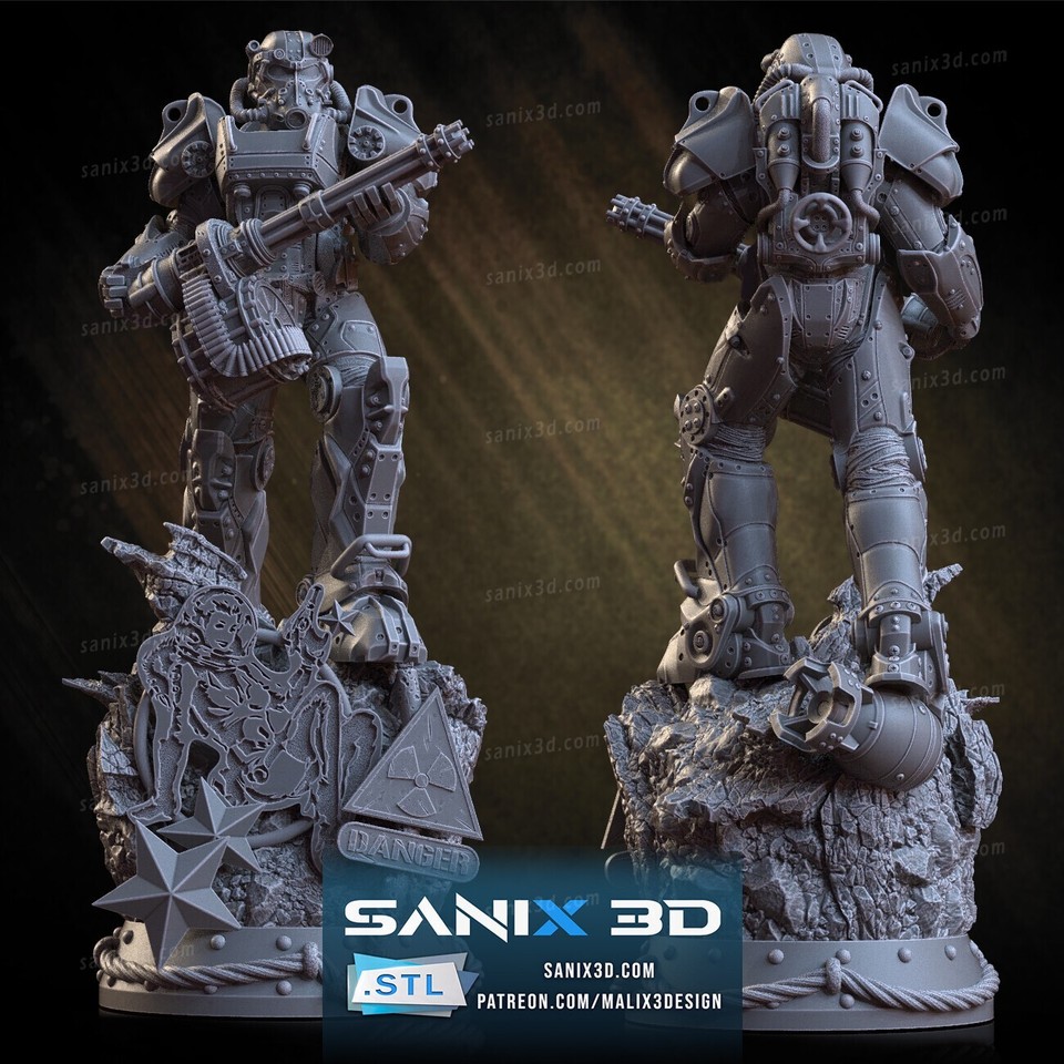 Fallout standard T - 60 model - 3D Printed Kit by Sanix 3D - Resin Grey ...