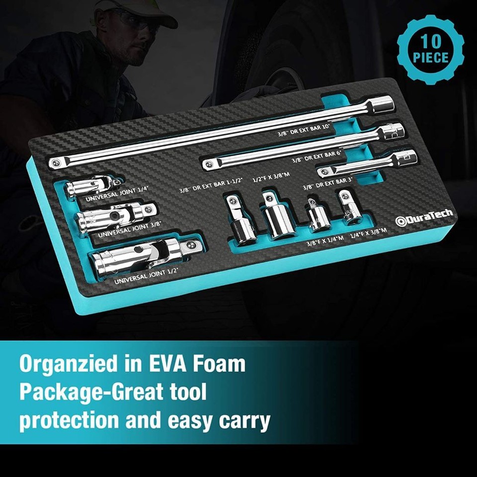 DURATECH Socket Accessory Kit/Drive Tool Accessory Set w/EVA Foam Tool ...