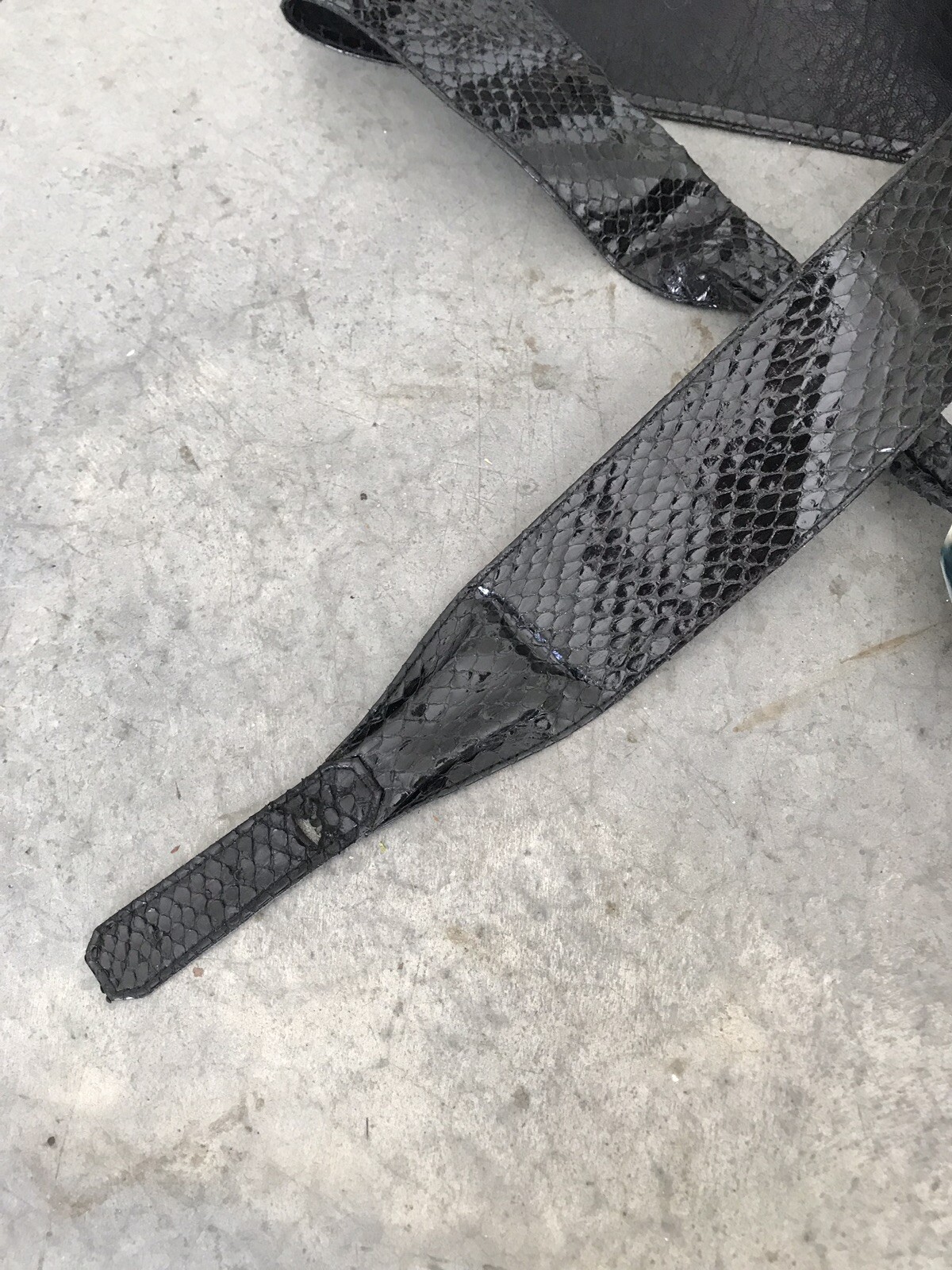 Vintage Genuine Snake Skin Black Abalone Shell Womens Snakeskin Belt ...