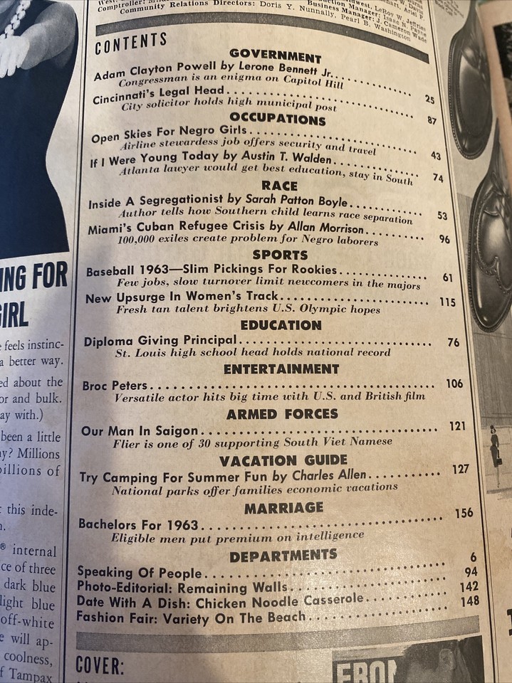 Ebony Magazine June 1963 Adam Clayton Powell, Cuban Refugees, Baseball ...