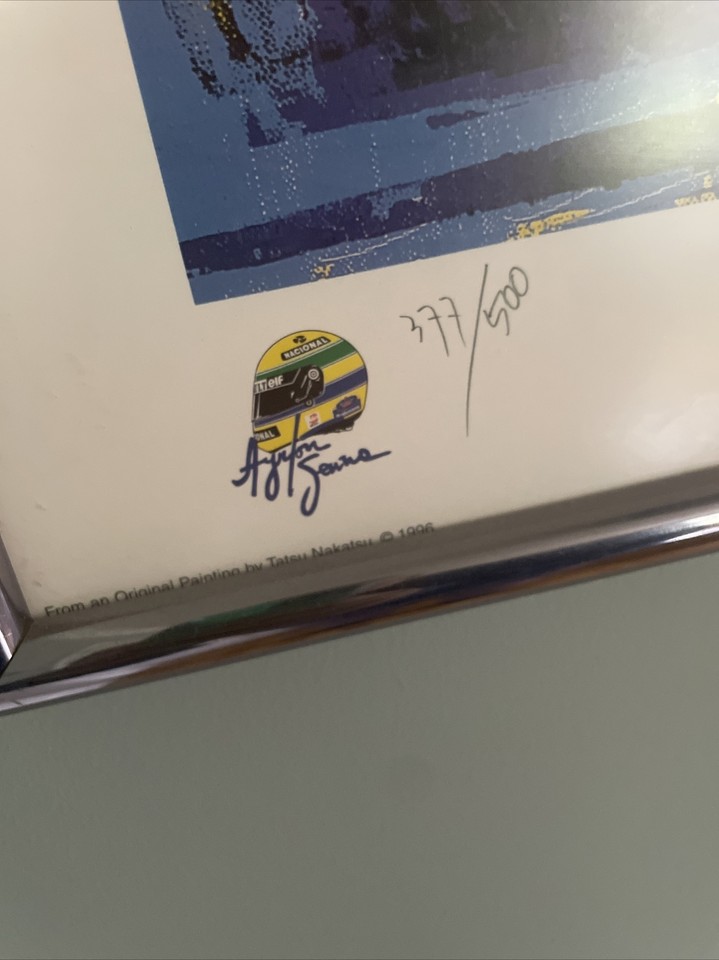 Ayrton Senna autograph lithograph Black And Gold 377/500 Tatsu Nakatsu ...