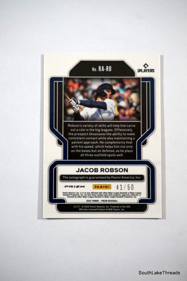 2022 Panini Prizm Purple Rookie Autographs Jacob Robson #'d 41/50 ...