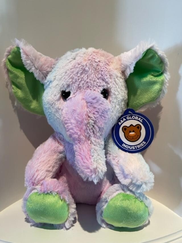 New Pink Elephant Fuzzy Plush 12" A&A Global Industries Stuffed Animal ...