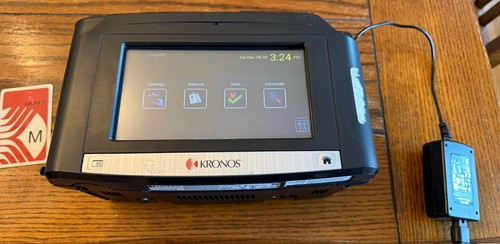 Kronos InTouch 9100 H4 Time Clock 8609100-108 w/ Pwr Cord, Maint Card ...