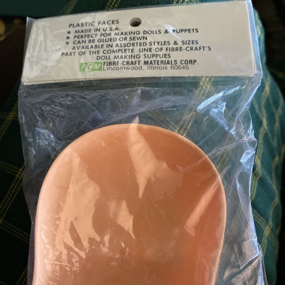 Baby Half Face Head Blue Eyes 4.5” Doll Making Plastic Rosy Cheeks NOS ...