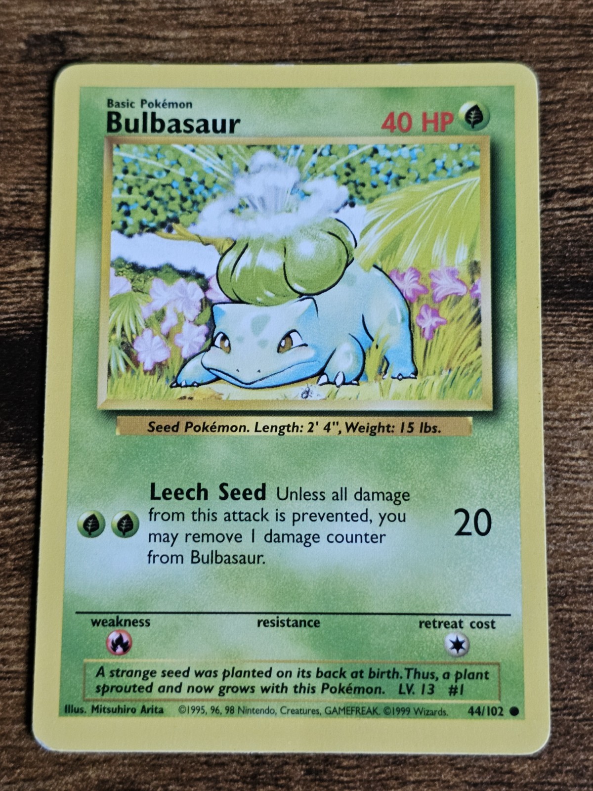 Pokémon TCG Bulbasaur Base Set, Card 44/102, Regular 1999 Vintage | eBay UK