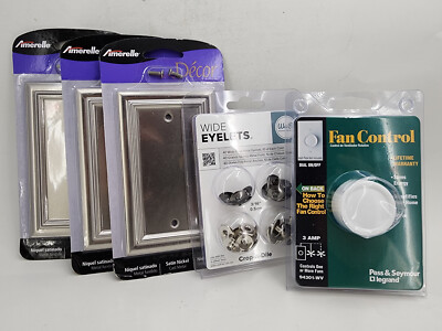 FAN CONTROL DIAL ON/OFF + 40 WIDE EYELETS & 3 AMERELLE SATIN NICKEL ...