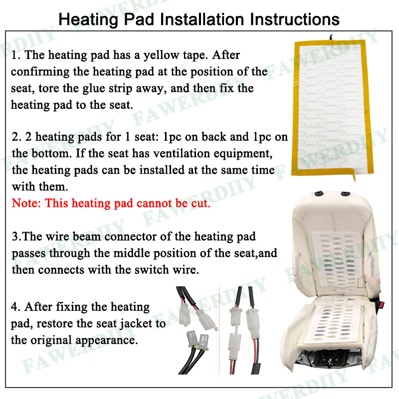 Car Seat Heating Pad Car Seat Heater Kit w Hi/Lo-Level Switch For ...