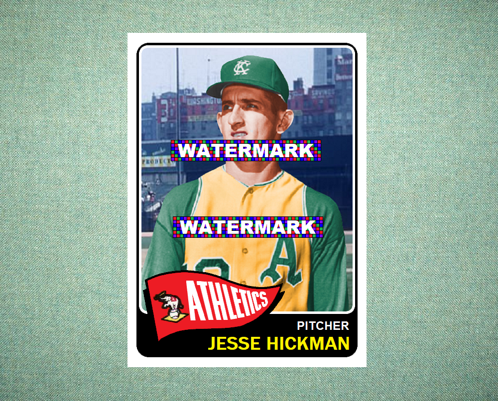 Jesse Hickman Kansas City Athletics A's 1965 Style Custom Baseball Art ...