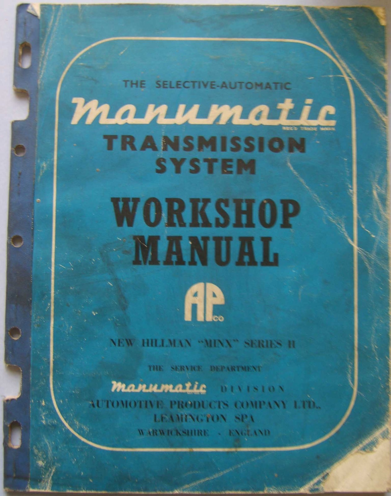 Hillman Minx Series II Manumatic Transmission System Workshop Manual ...