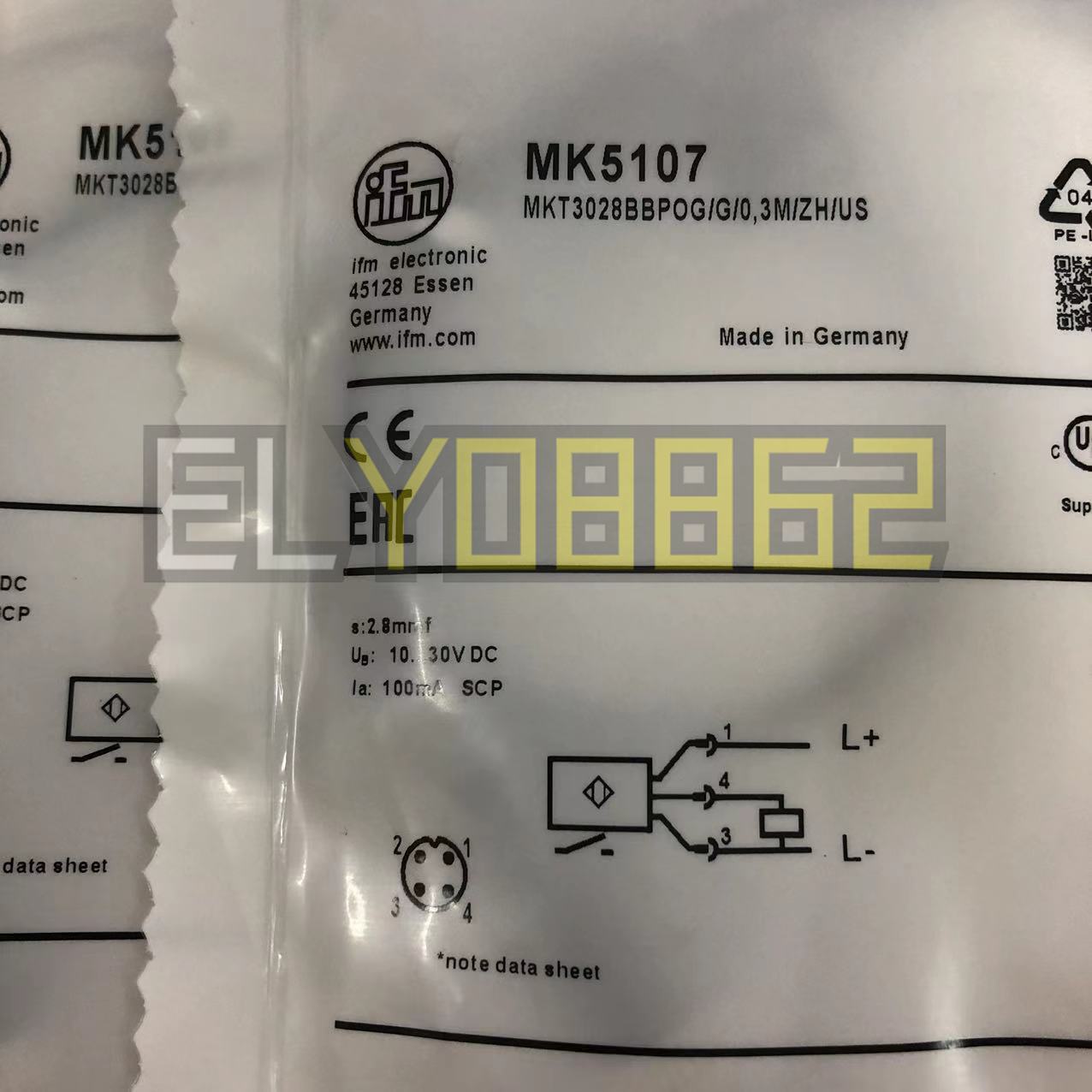 1PC New for IFM Proximity Switch Sensor MK5107 MKT3028BBPOG/G/0,3M/ZH ...