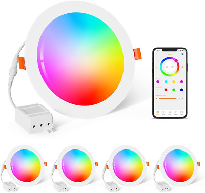 Smart Recessed Lighting 6 Inch Color Changing 16W LED Downlight with ...