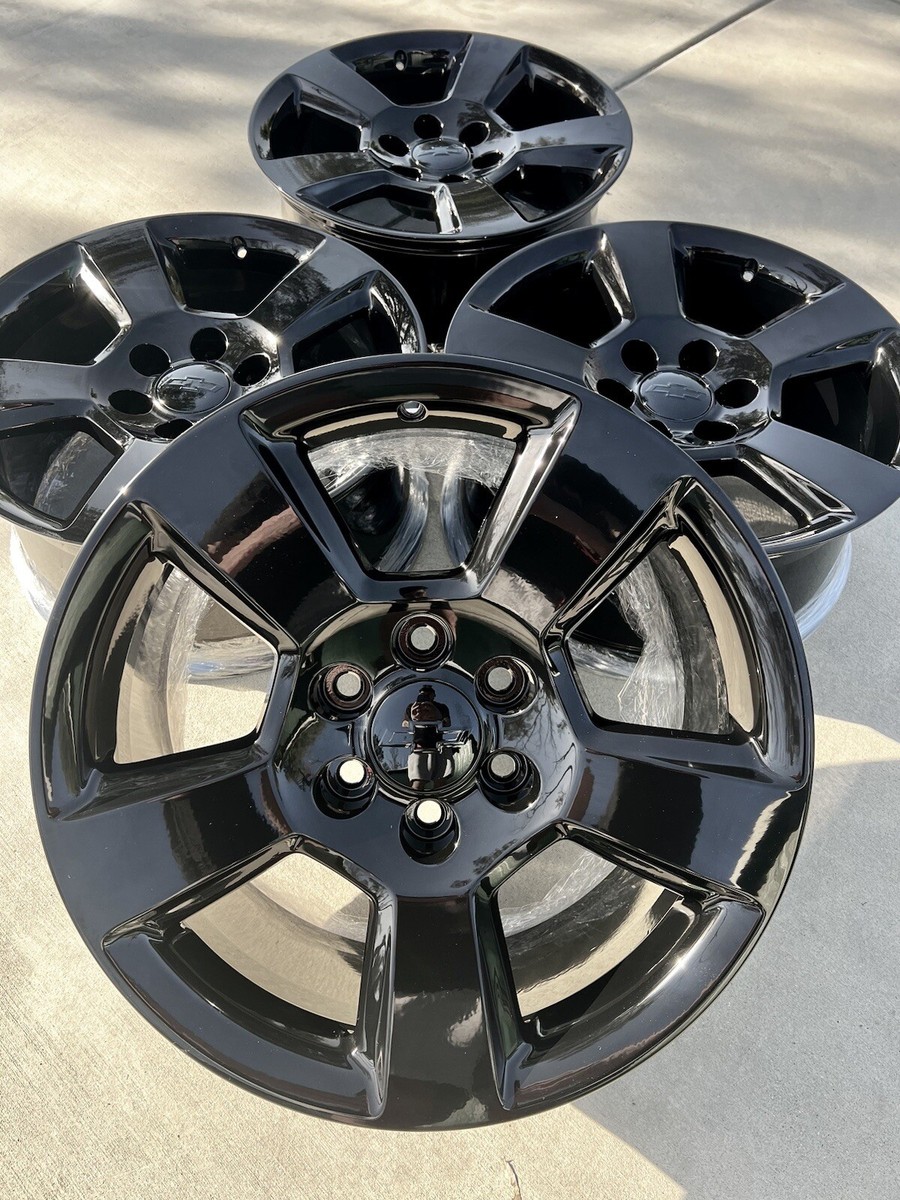 20 Inch Factory Chevy Wheels 20 Inch Gloss Black AT4 Style Split Spoke