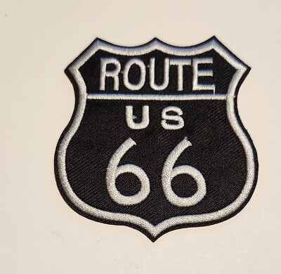 "ROUTE US 66" Motorcycle Vest Embroidered Patches Iron SewOn Flip ...