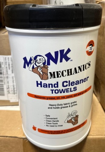 Monk Wipes - 45072 Monk Mechanics Heavy Duty Wipes, Large Shop and ...
