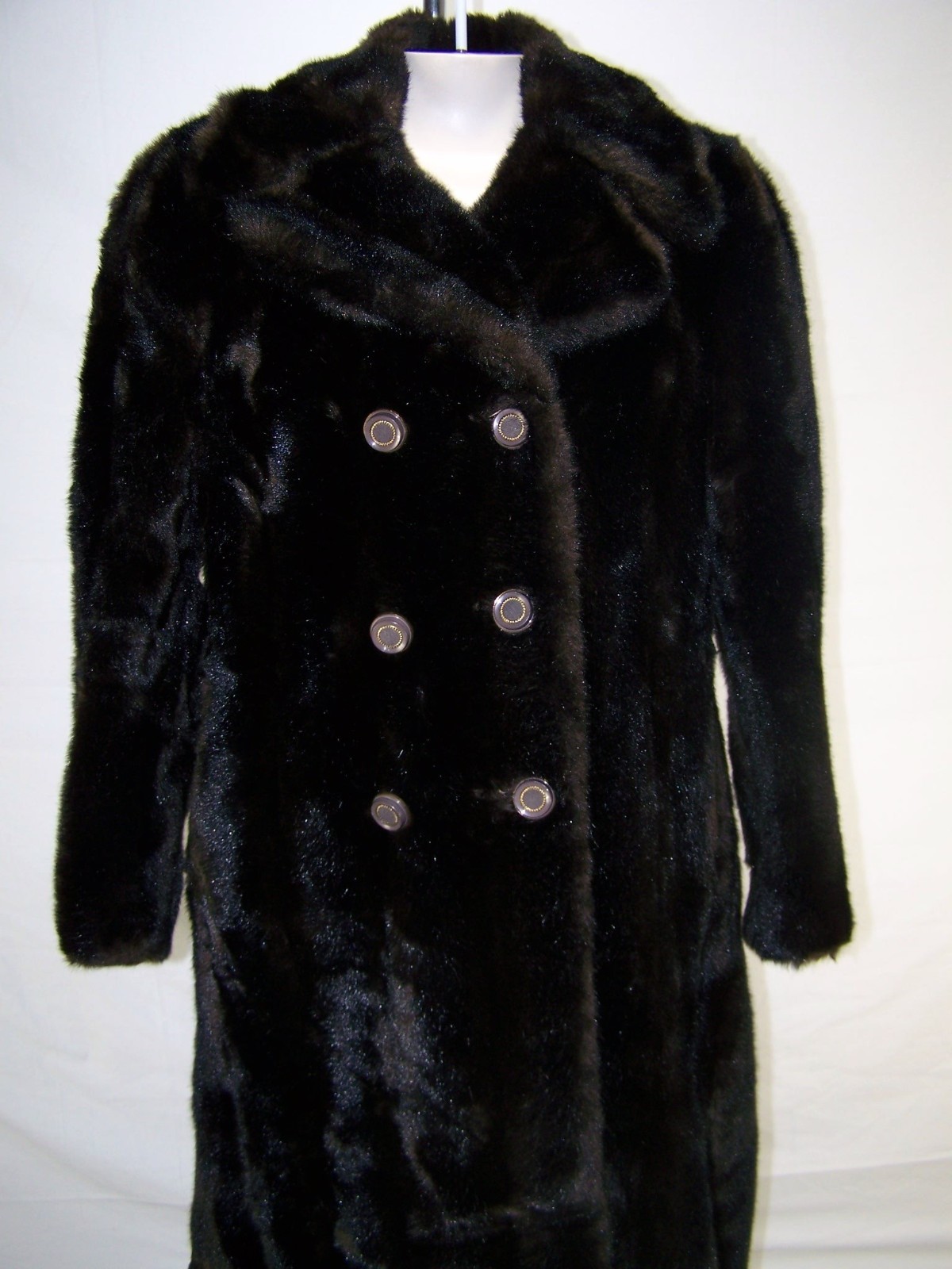 Comme Du Vrai Coat Brown Womens Medium 8 10 Monique Paris Faux Fur CDV ...