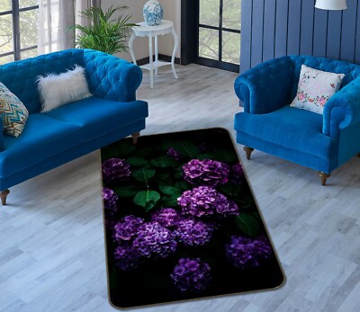 3D Purple Hydrangea NA409 Game Rug Mat Photo Carpet Mat Noirblanc777 ...