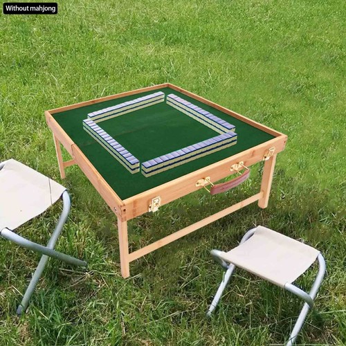 Square Folding Mahjong Table 19.6" Camping Game Card, Board Game Desk ...