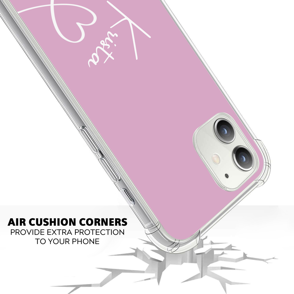 Personalised Phone Case Name Pastel Heart Shockproof Cover For iPhone ...