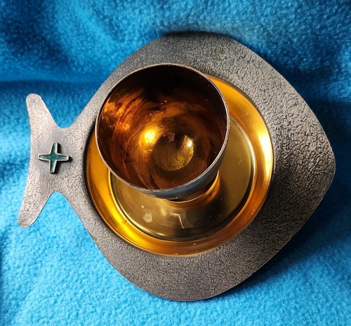 Heavy Vintage Catholic Church Intinction Communion Set Chalice Fish ...