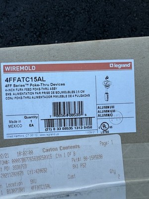 Wiremold Poke-Thru Assembly, 4" Diameter, 2 Gang, Die Cast | eBay