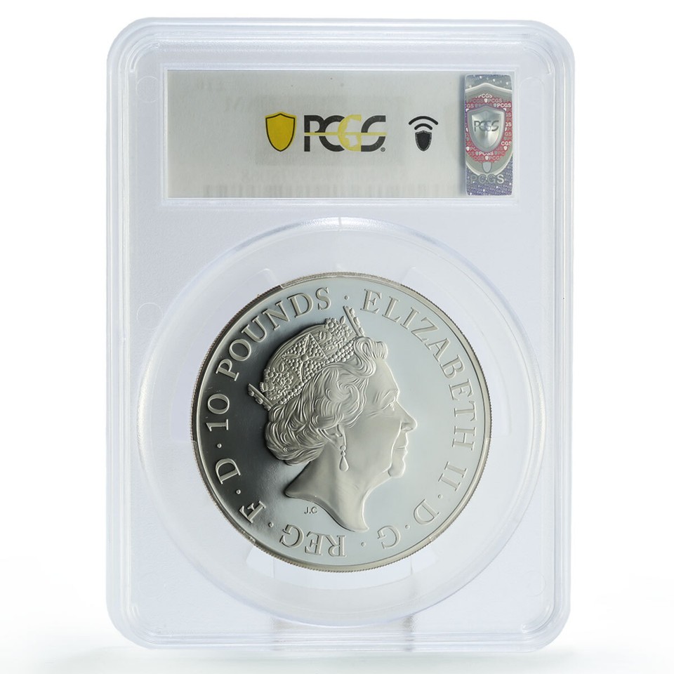 Great Britain 10 pounds Silver Britannia w/ Lion PR69 PCGS 5 oz silver ...