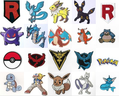 Pokemon Patches Embroidered Iron on Badges Costume Cosplay Aufnäher ...