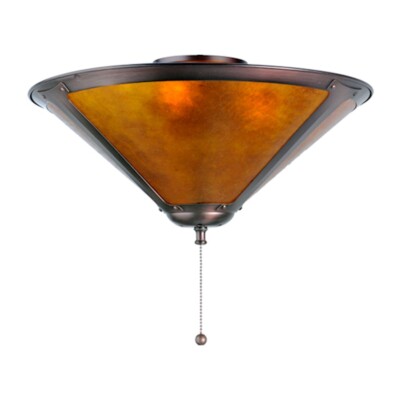 Meyda Lighting 16"W Van Erp Amber Mica Fan Light Fixture, Amber Mica ...