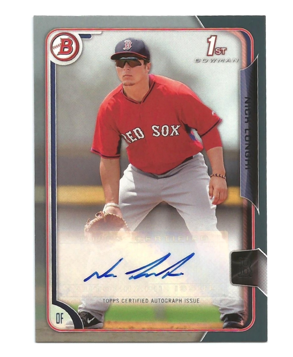 NICK LONGHI Auto-Signed SILVER 2015 Bowman Base/Paper Card RC #065/499 ...