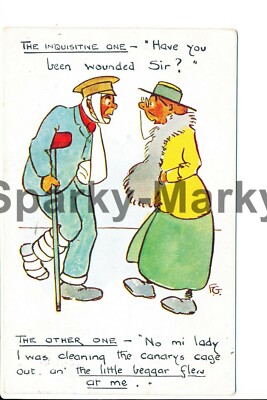 The Inquisitive One Have You Been Wounded Sir 1917 Vintage Postcard I02 ...