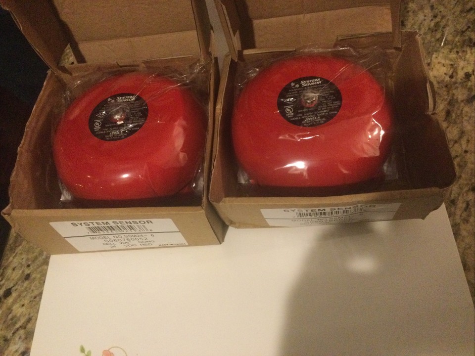 System Sensor SSM24-6 Fire Alarm Bell 24VDC 6" Diameter (2 ...