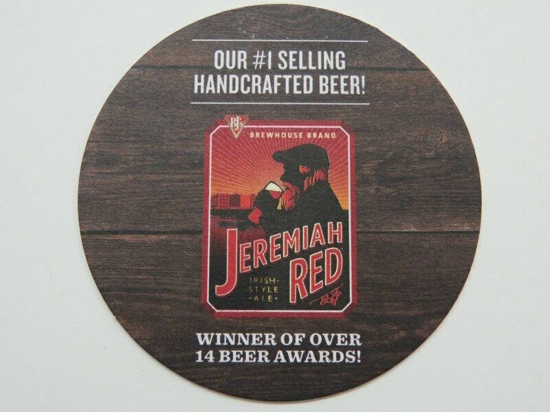 Collectible Beer Coaster ~ BJ's Brewhouse Jeremiah Red Ale ~ Winner of ...