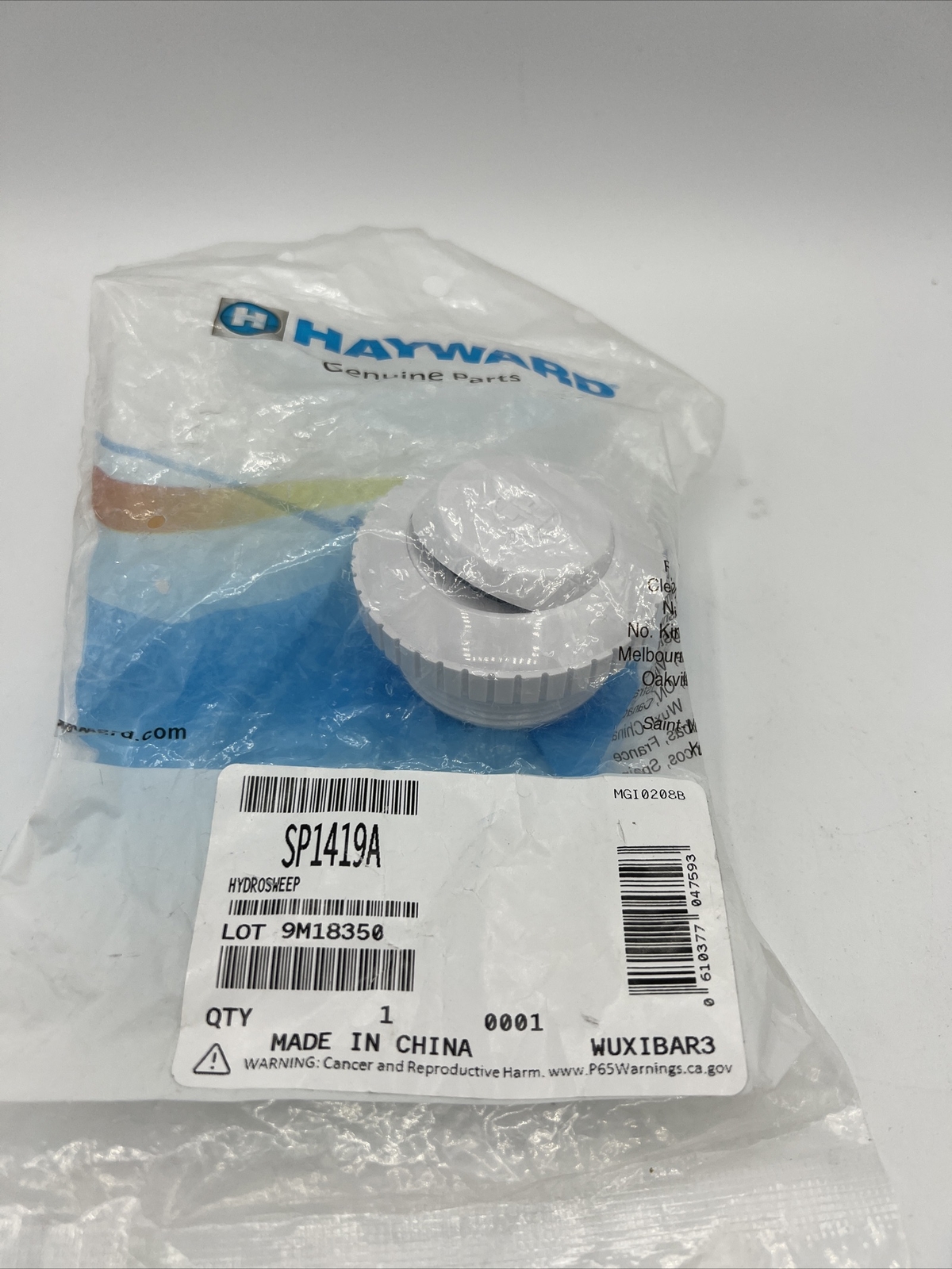 OEM Hayward Hydrosweep Wall Fittings SP1419A Slotted Eye Return for ...