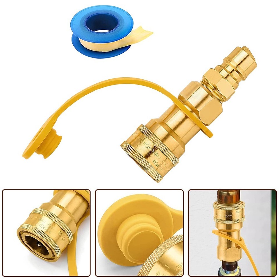 1/2" QDD LP Gas Quick Connect Fittings with Male Insert Plug, Natural ...
