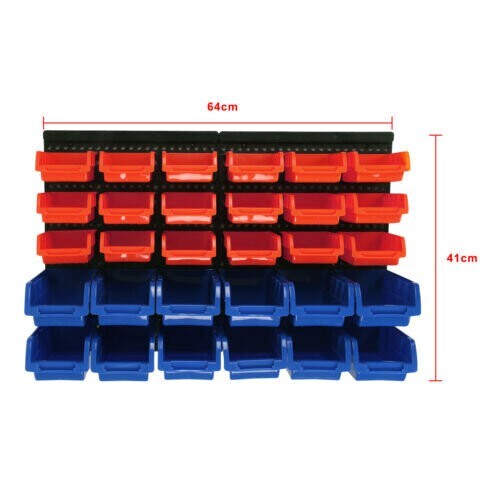 30 Bin Small Parts Organizer Garage Storage Wall Mounted Screws Bolts ...