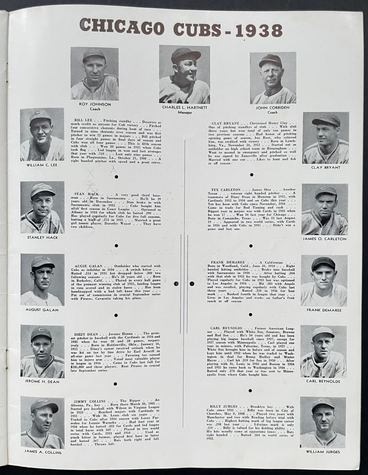 1938 World Series Game 3 Official Program Yankee Stadium Chicago Cubs ...