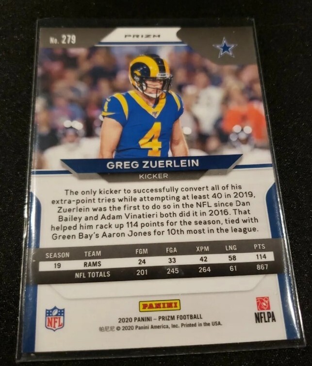 2020 Panini Prizm GREG ZUERLEIN Red White Blue Prizm RAMS PWE #279 | eBay